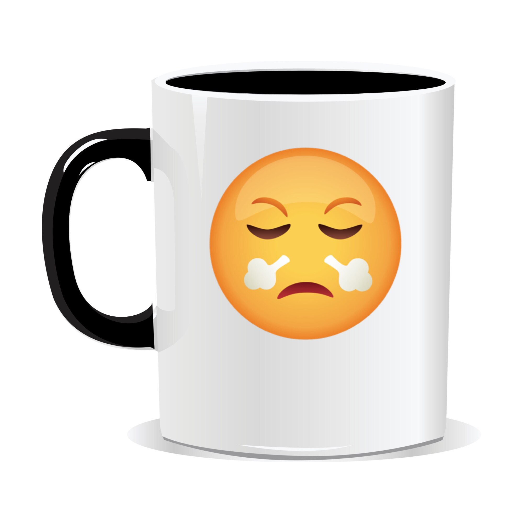 Cana personalizata cu Emoji, Emoji suparat, Cadoul ideal, Suparat ca nu ...