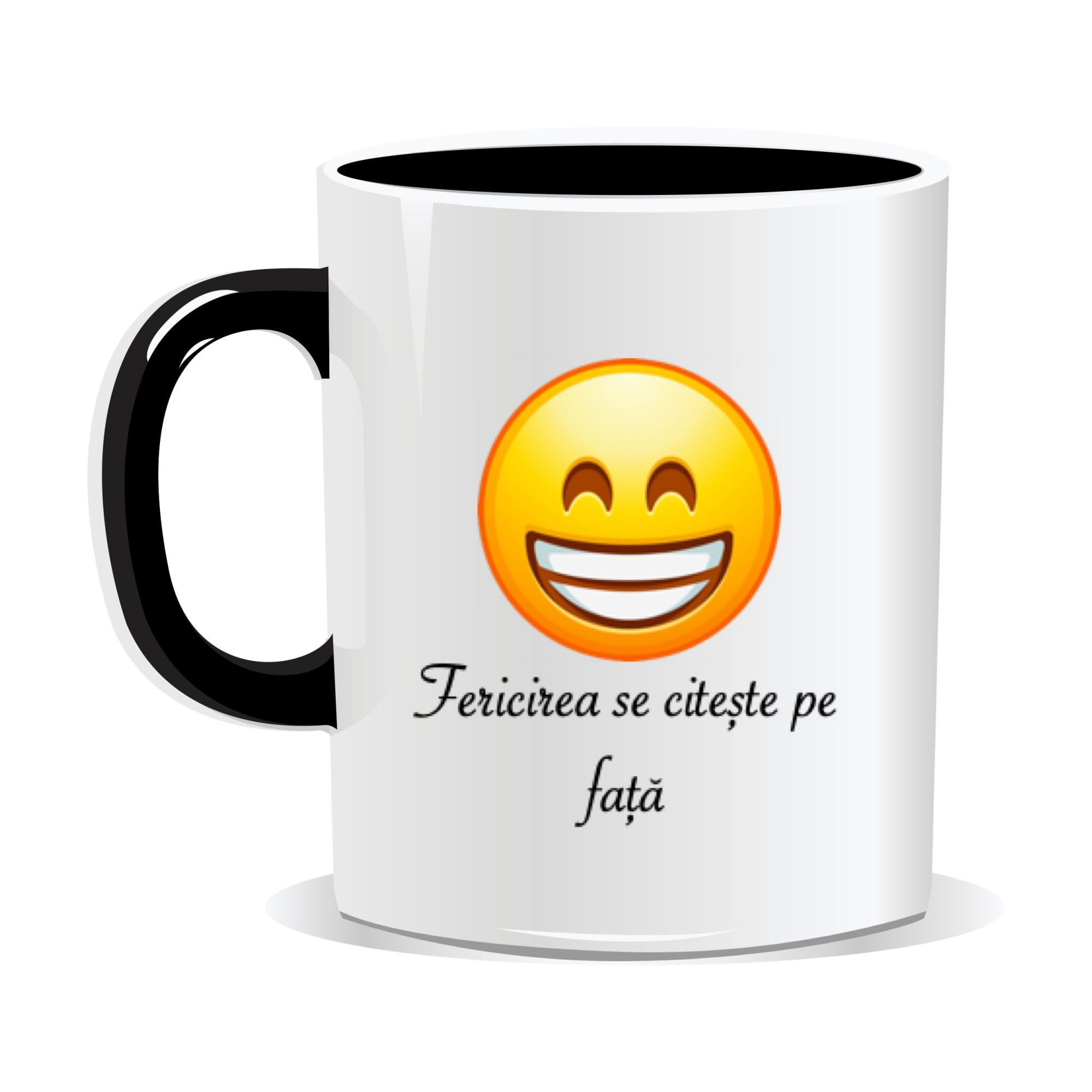 Cana personalizata cu Emoji, Smiley face, Fata zambitoare, Cadoul ideal ...