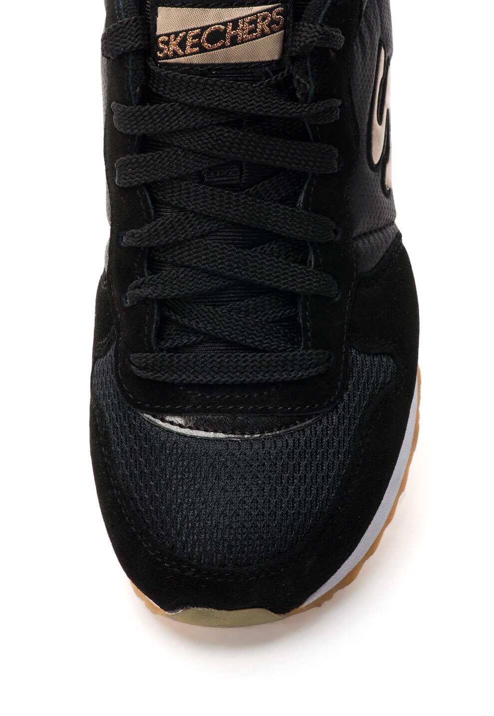 Skechers, черни и розово златни ретро маратонки, черни, 38 - eMAG.bg