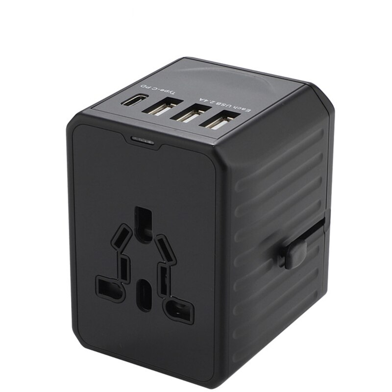 Adaptor de priza de calatorie, LLWL, universal, 8 A, AC, 3 porturi USB ...