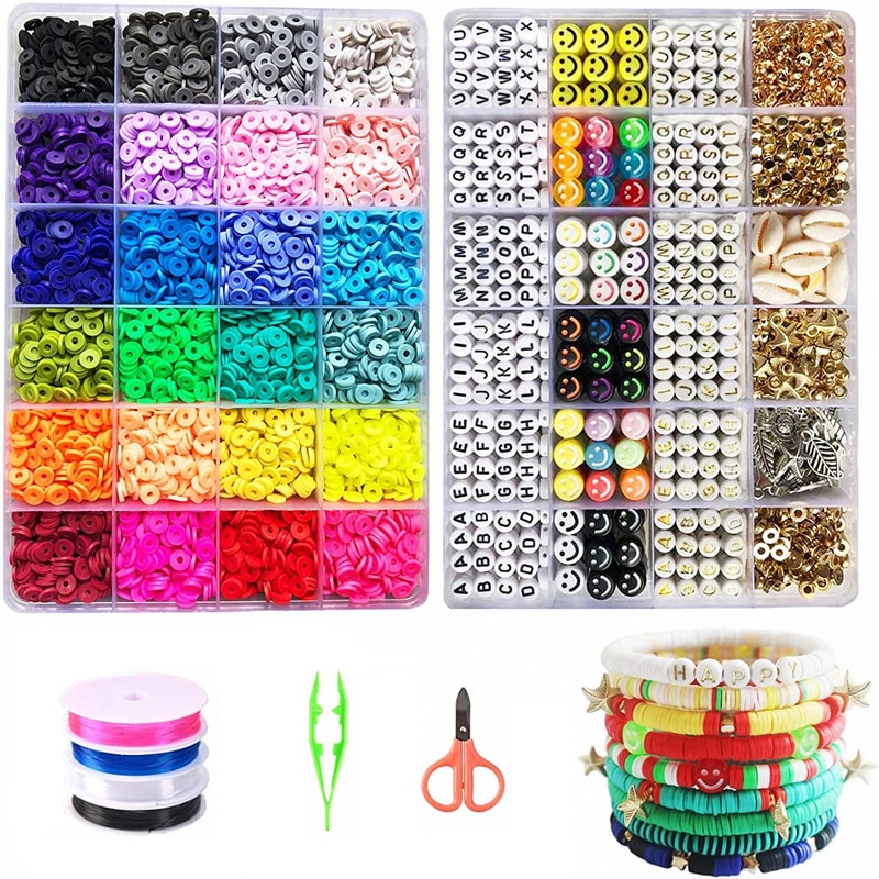 7200 de bucati de perle ceramice set de bijuterii bratara de bijuterii ...
