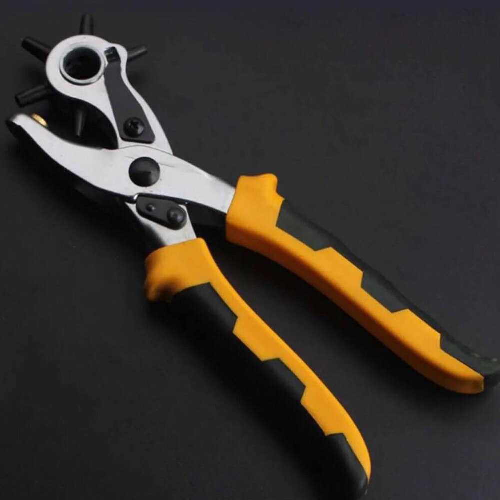 Cleste perforator pivotant Pufo cu 6 capete pentru gaurit curele ...