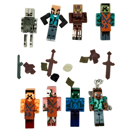 Set 8 Figurine tip Minecraft cu accesorii, Pentru baieti +6 ani ...