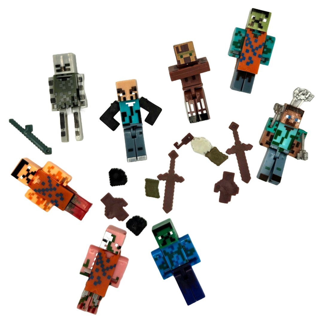 Set 8 Figurine tip Minecraft cu accesorii, Pentru baieti +6 ani ...