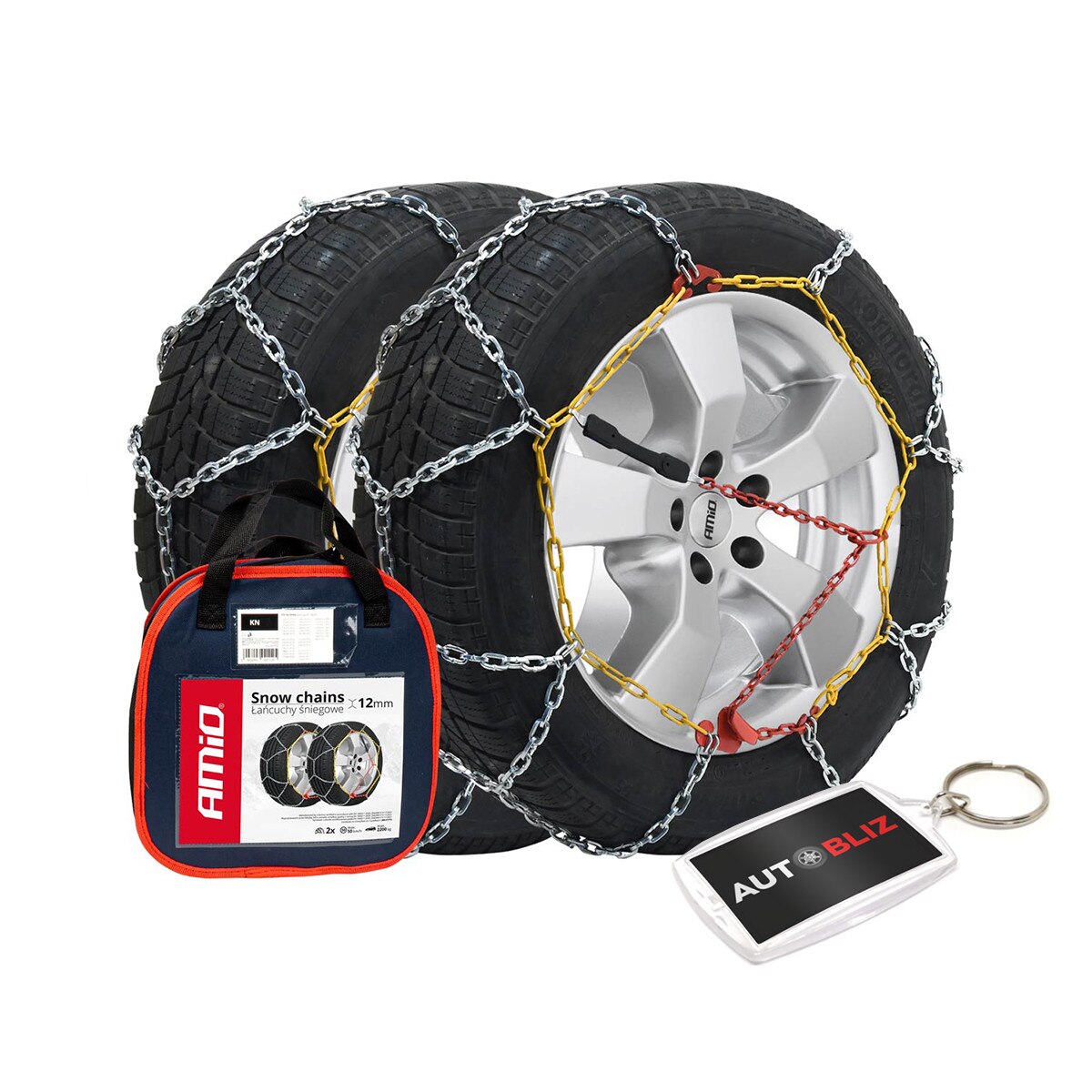 Set 2 Lanturi Anti Derapante 12mm KN100 cu breloc Autobliz - eMAG.ro