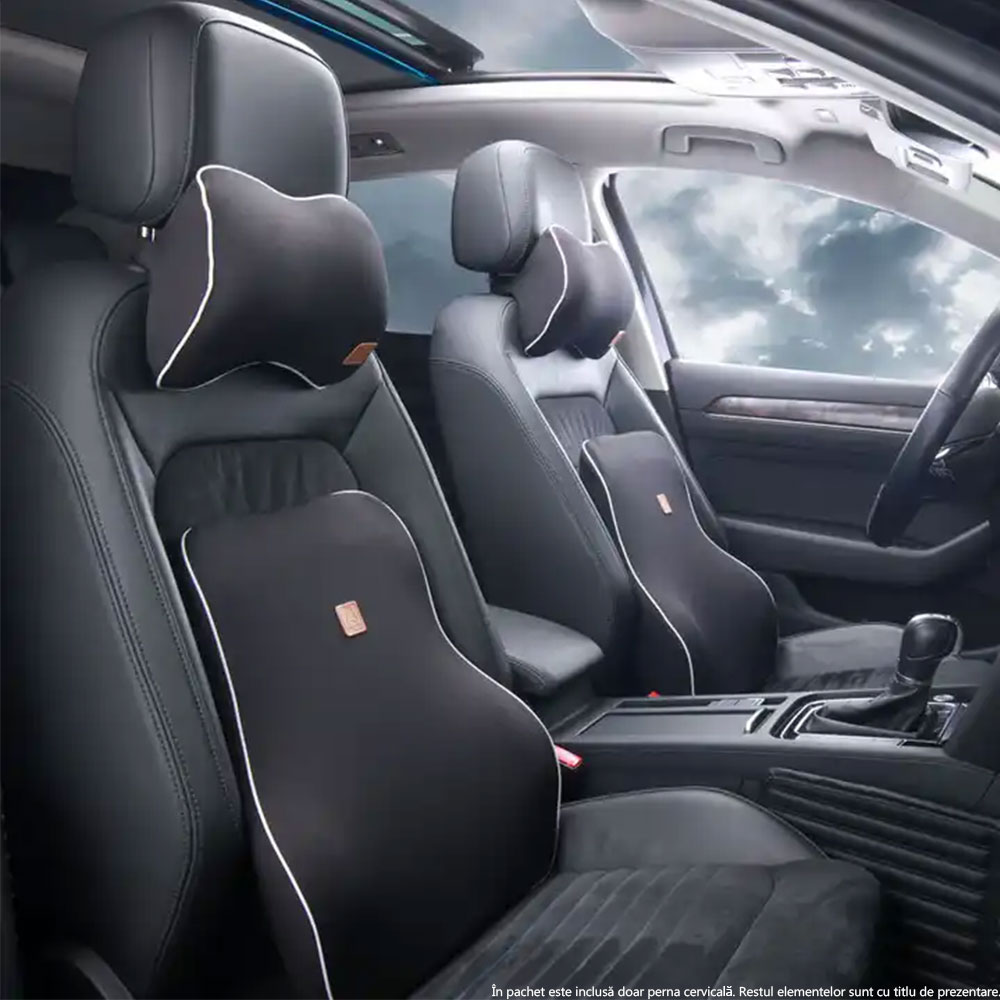Perna Auto Cervicala din Spuma cu Memorie, pentru Tetiera Masina ...