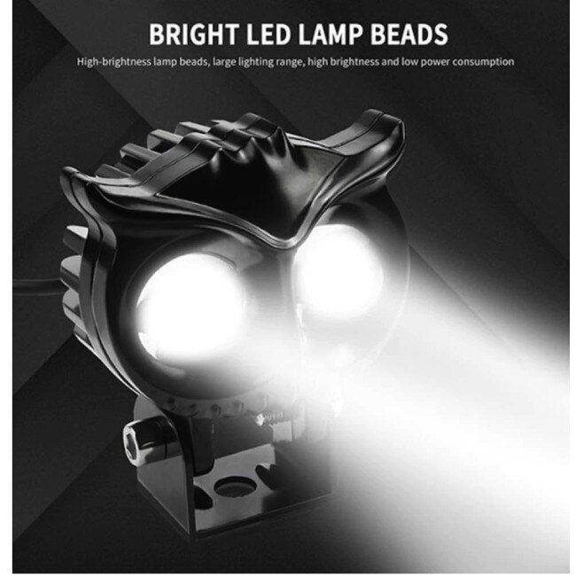 Proiector led Off-Road, moto, ATV cu lupa 50W, 12V - 24V, model bufnita ...