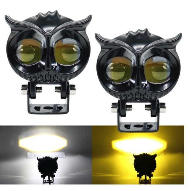 Proiector led Off-Road, moto, ATV cu lupa 50W, 12V - 24V, model bufnita ...