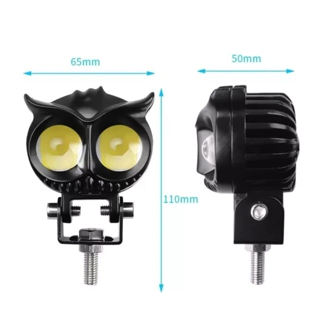 Proiector led Off-Road, moto, ATV cu lupa 50W, 12V - 24V, model bufnita ...