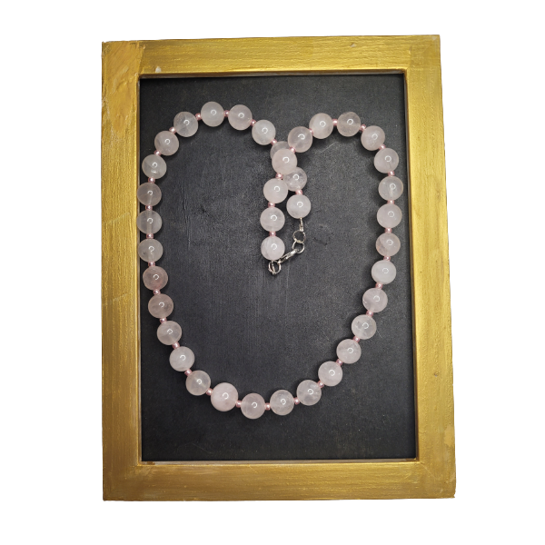 Colier din cuart roz, 49 cm, Amma Design - eMAG.ro