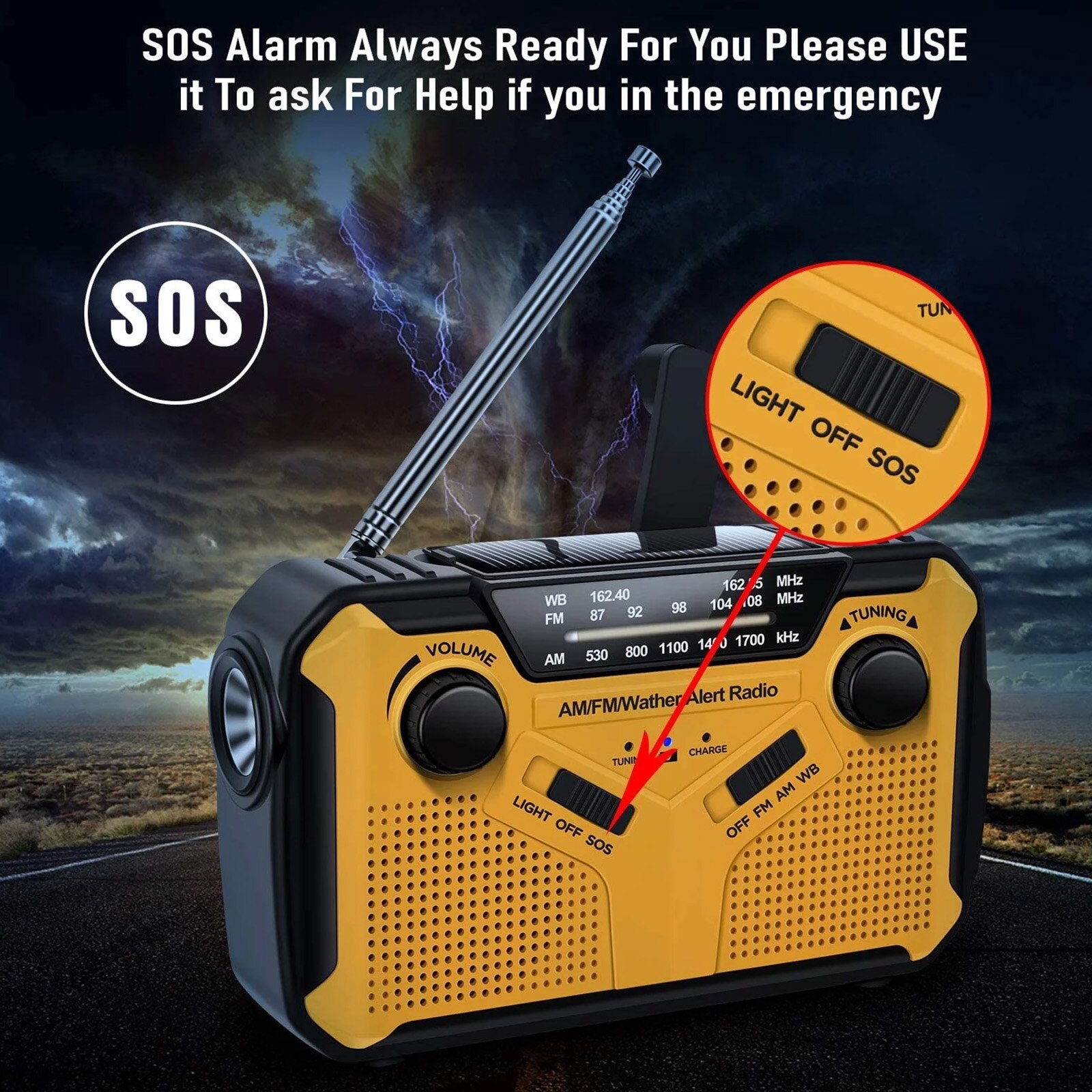 Radio portabil camping, Zggzerg, Cu lanterna, lampa de citire si alarma ...