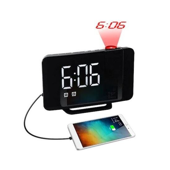 Ceas cu Led de masa cu proiectie si Radio USB - eMAG.ro