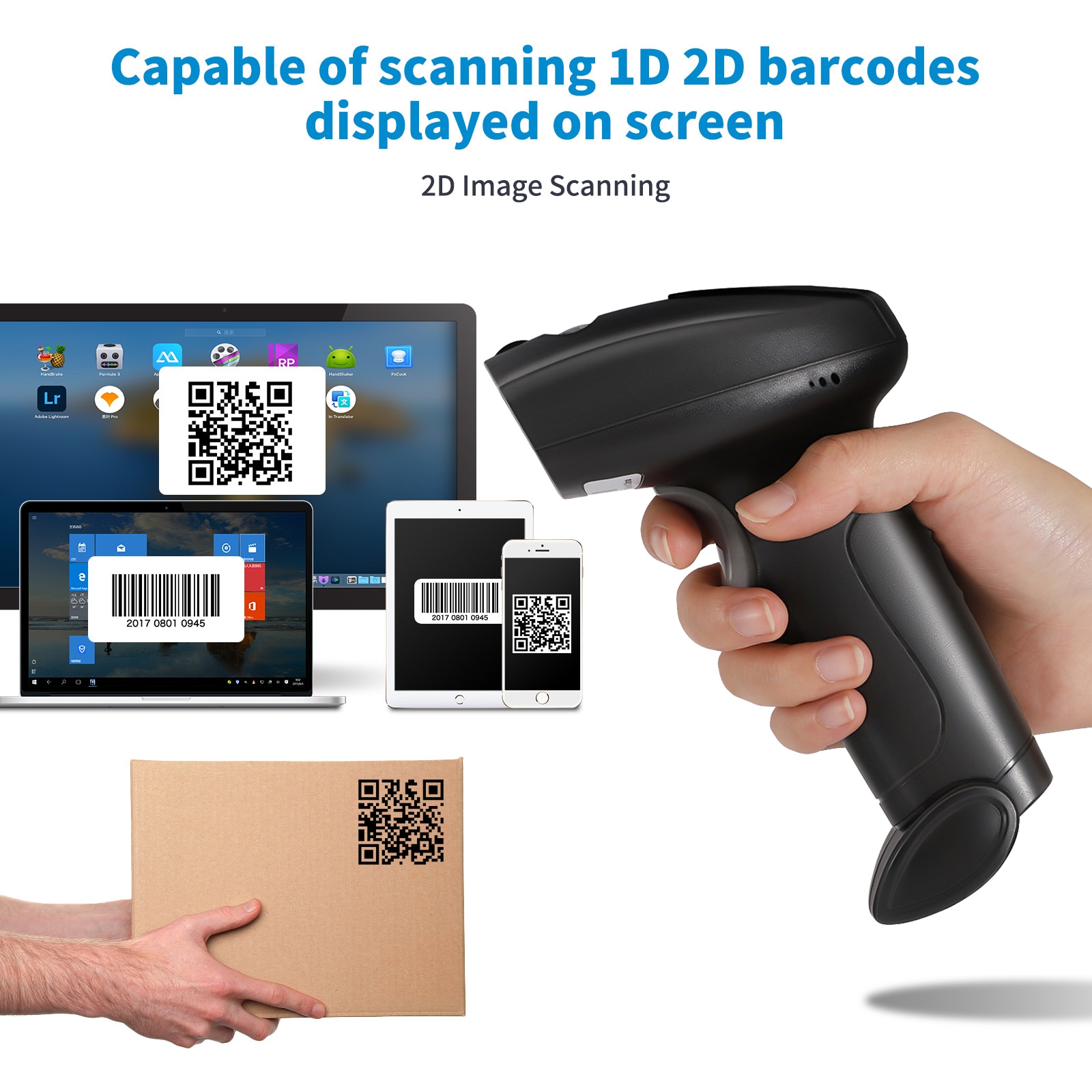 Scanner cod de bare, Zggzerg, Cu senzor laser, Cu baterie interna ...