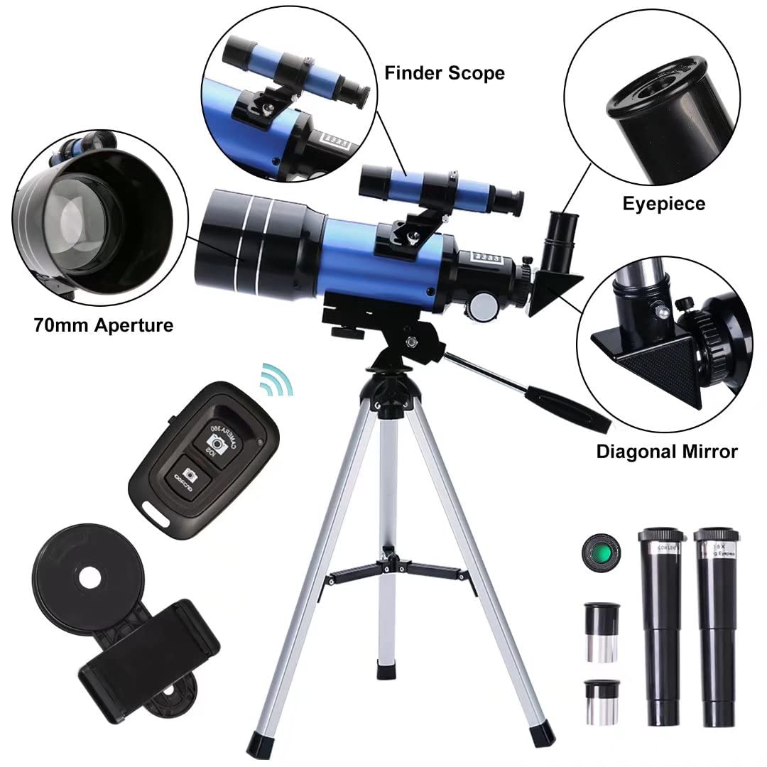Telescop pentru adulti si copii, Overtang, diafragma de 70 mm (15X-150X ...