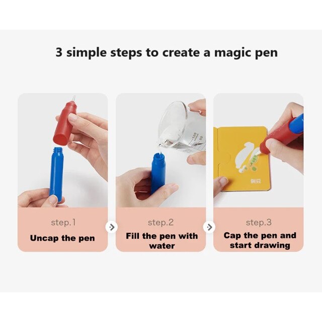 Set puzzle, animale de colorat cu ajutorul unui stilou magic cu apa, 32 ...