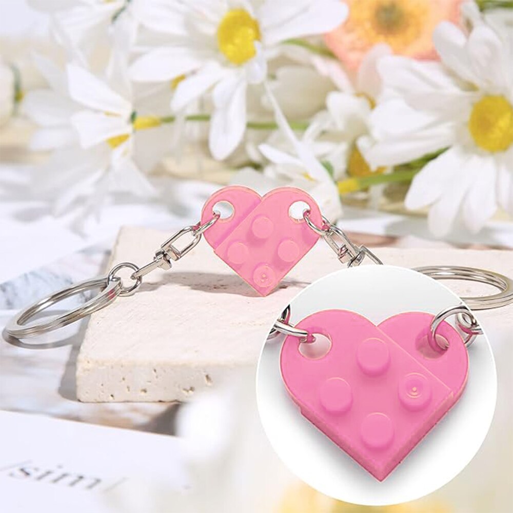 Set 2 brelocuri pentru cuplu, Ronyes®, Inima, Roz - eMAG.ro