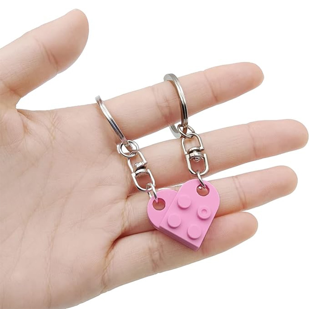 Set 2 brelocuri pentru cuplu, Ronyes®, Inima, Roz - eMAG.ro