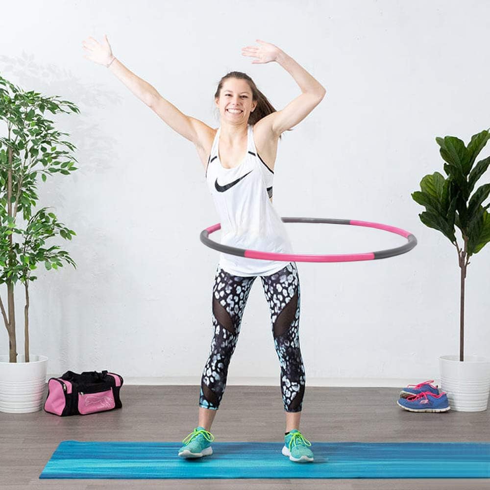 Cerc fitness Hula Hoop, Ronyes®, demontabil, 1kg, gri/rosu, 95 cm - eMAG.ro
