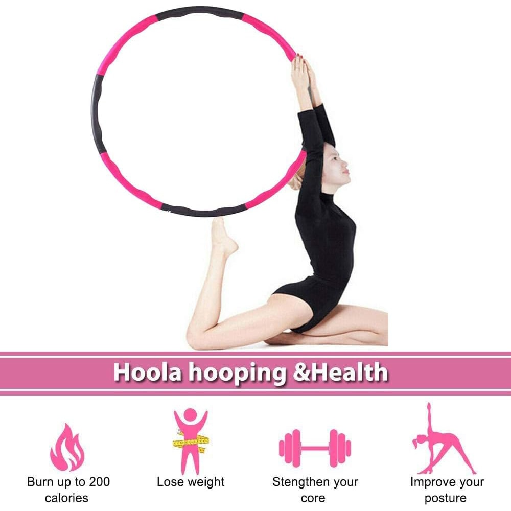 Cerc fitness Hula Hoop, Ronyes®, demontabil, 1kg, gri/rosu, 95 cm - eMAG.ro