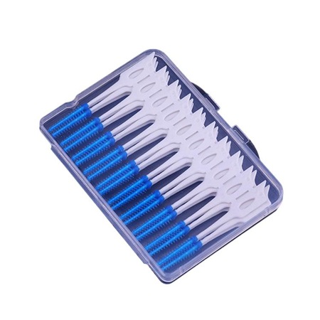 Set 40 periute interdentare, Silicon, Alb/Albastru - eMAG.ro