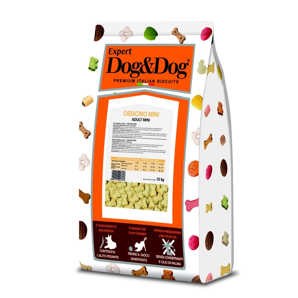 Суха храна за кучета Dog & Dog Expert Biscuits за кучета Ossobisco 15кг ...