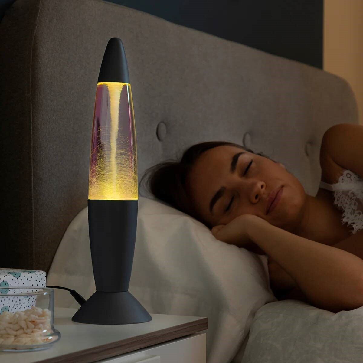 Lampa decorativa cu lava, portabila, tip vartej 3D, lumina LED ...