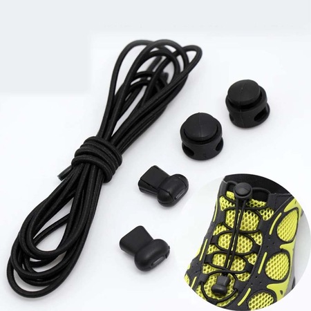 Sireturi colorate reglabile fara legare cu sistem de prindere - Negru ...