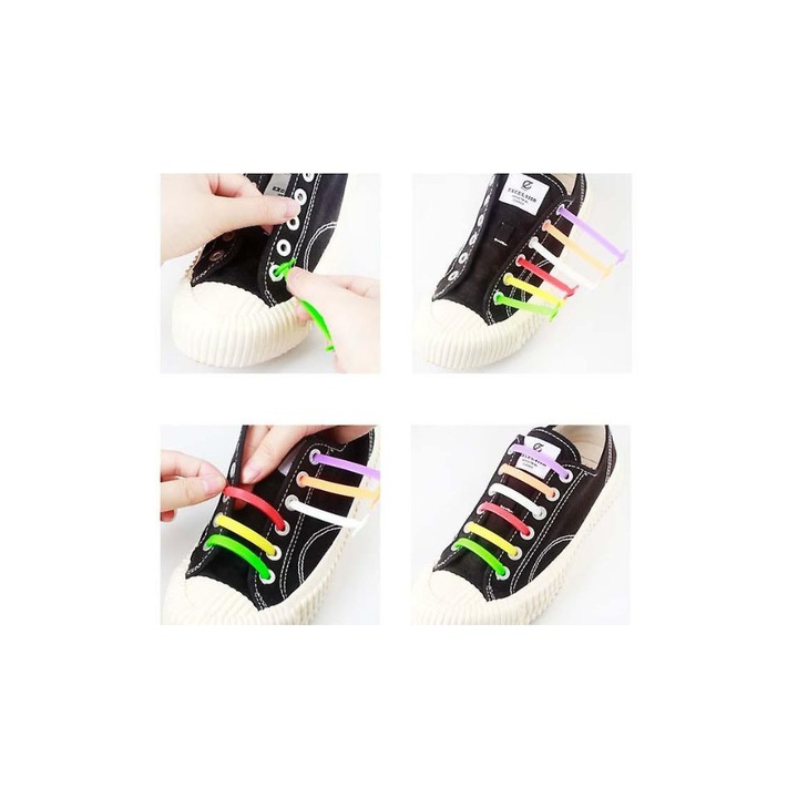 Sireturi din silicon fara legare - Alb - eMAG.ro