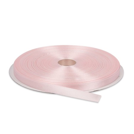 Panglica saten, set 5 buc, 1 cm latime, culoare roz pal, rola 22 m ...