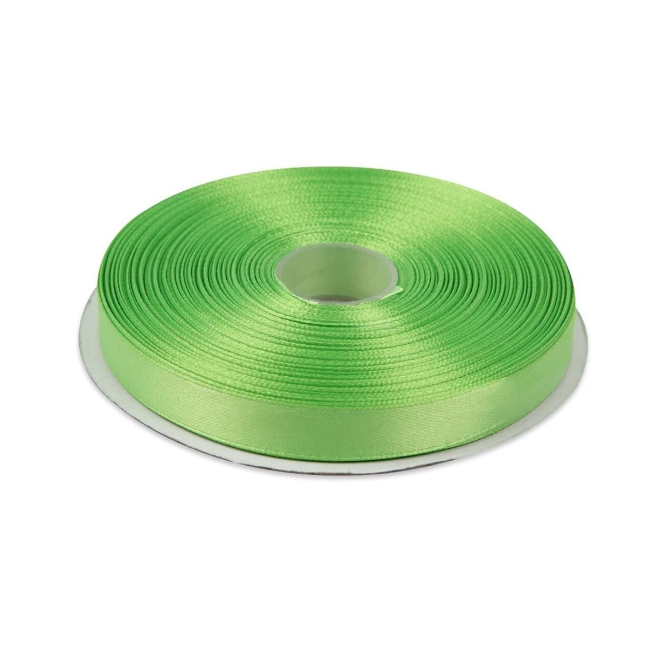 Panglica saten, set 5 buc, 1 cm latime, culoare verde fistic, rola 22 m ...