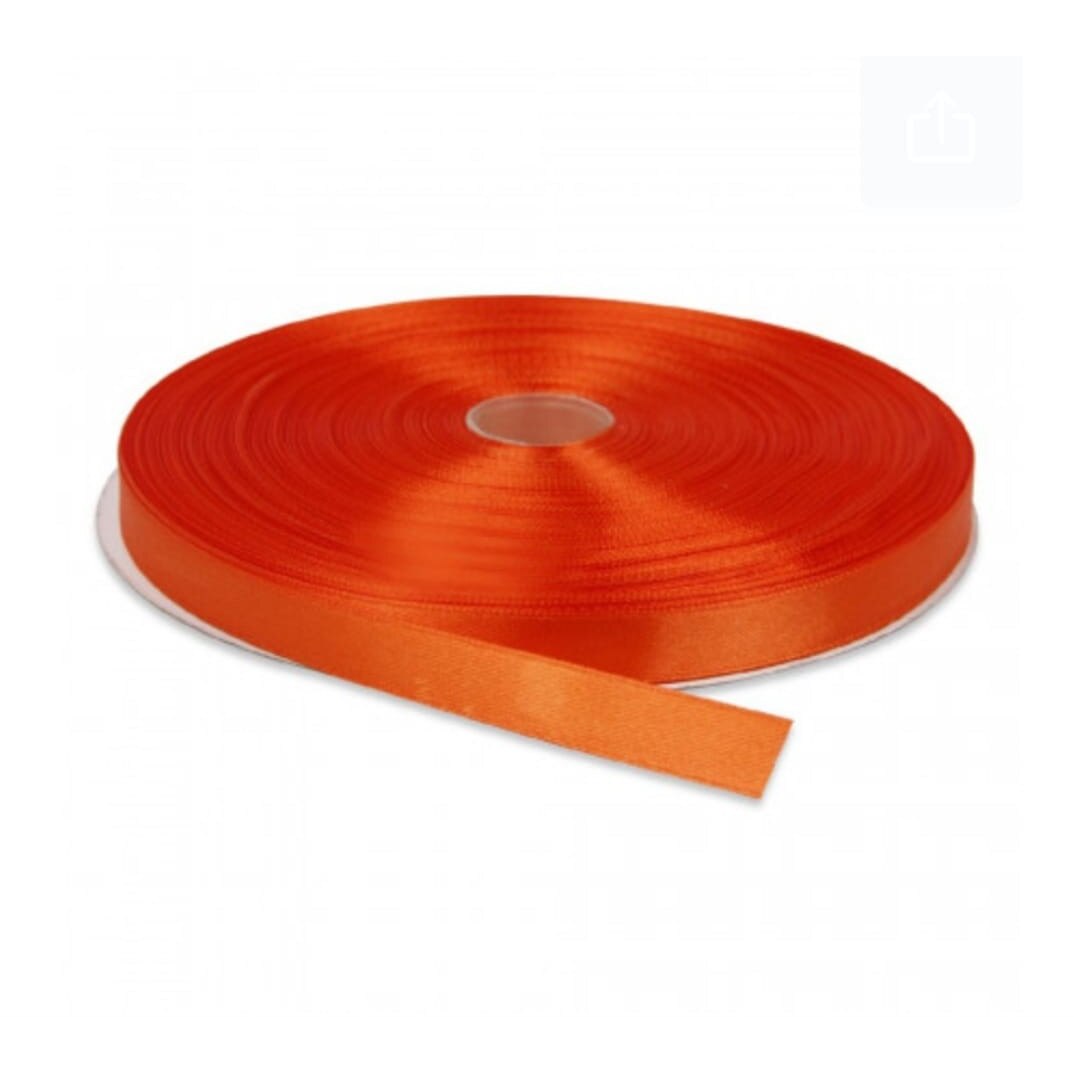 Panglica saten, set 5 buc, 1 cm latime, culoare portocaliu, rola 22 m ...