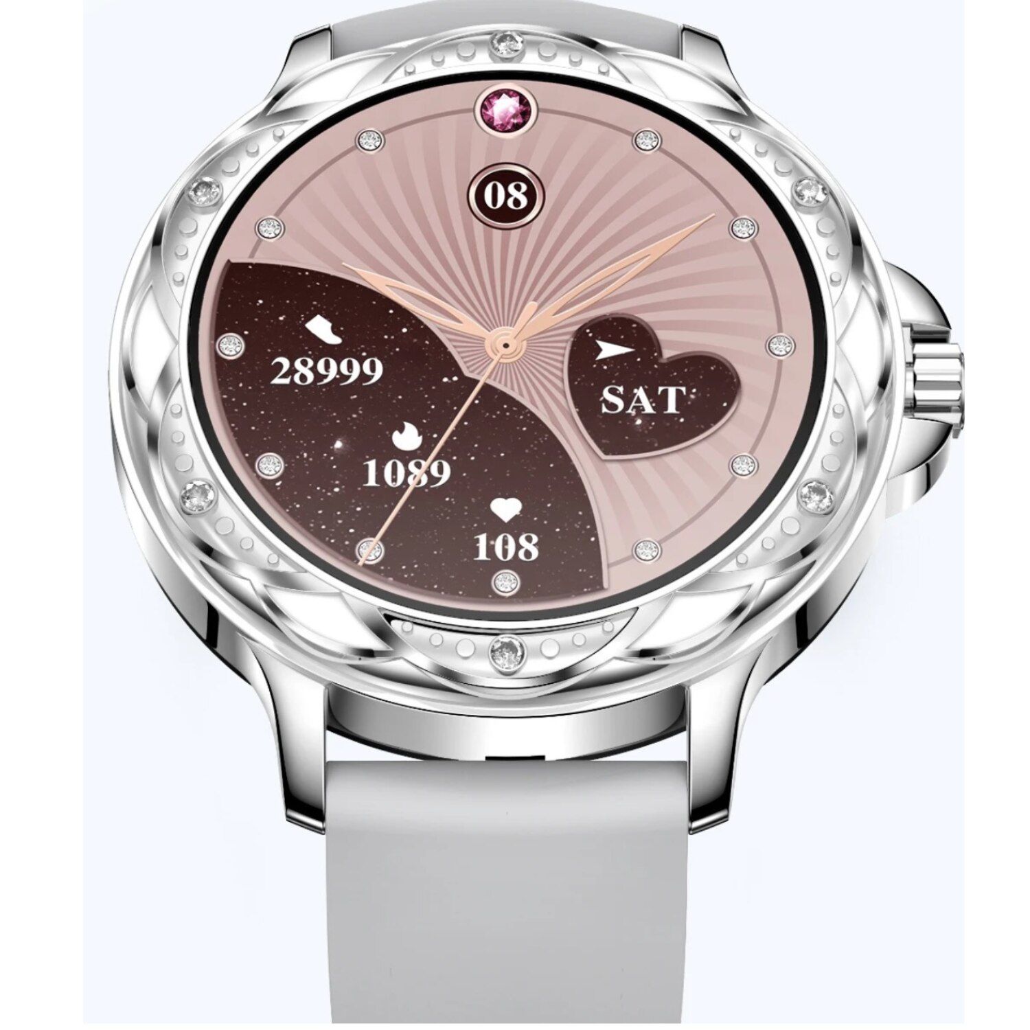 SmartWatch RoHS® Auriu/Gold cu pietre de tip Swarovski, Asistenta ...