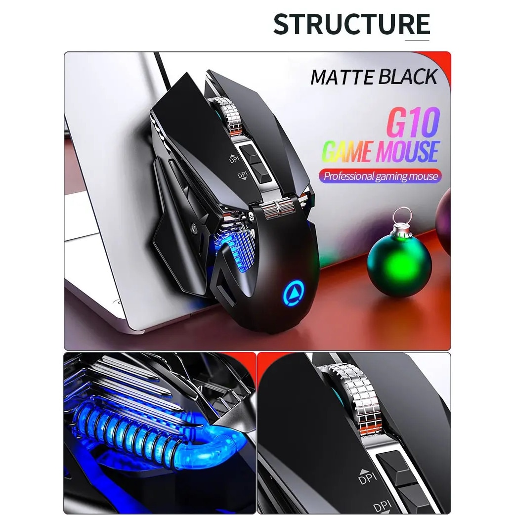 Mouse gaming MOSMAOO®, G10, 3 module butoane laterale, switchuri optice ...
