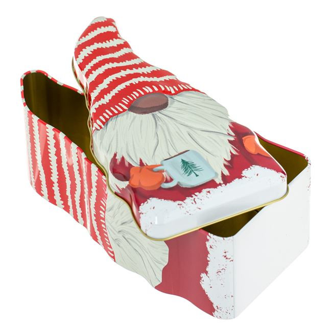 Set 3 ornamente in cutie metalica pentru brad de Craciun, model gnom ...