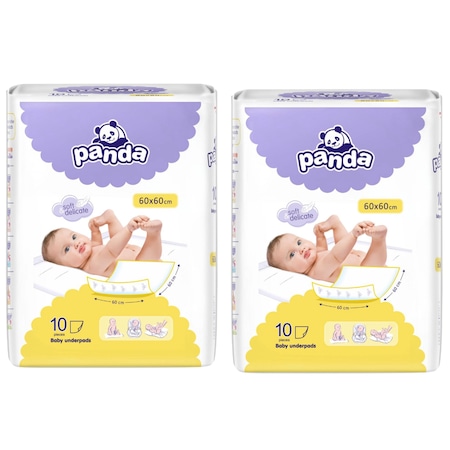 Aleze cearceaf absorbant pentru protectie pat, Panda, 60x60 cm, 20 buc ...