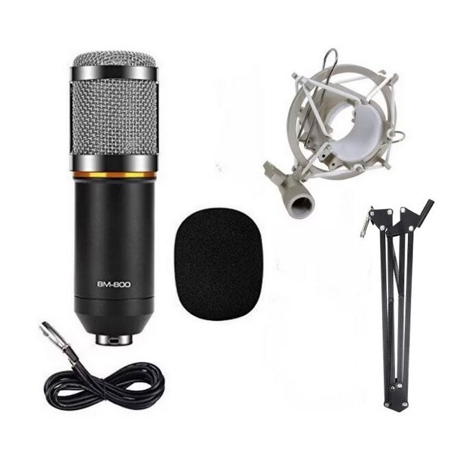 Set Microfon Condenser BM 800 Negru Suport Microfon Pantografic ...