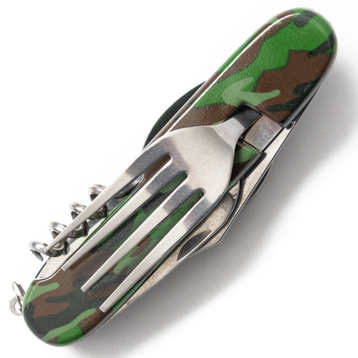 Briceag lingura si furculita, multifunctional, camuflaj - eMAG.ro