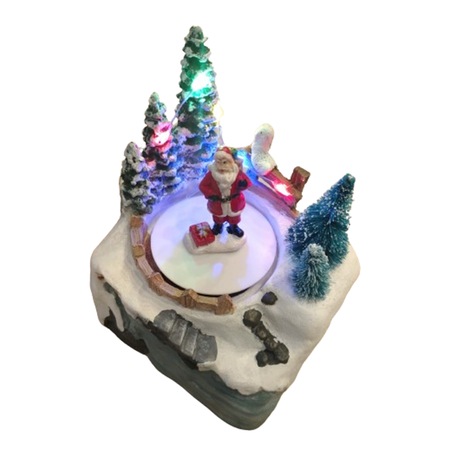 Decoratiune Ceramica cu Mos Craciun cu sacul in spate, Animata ...