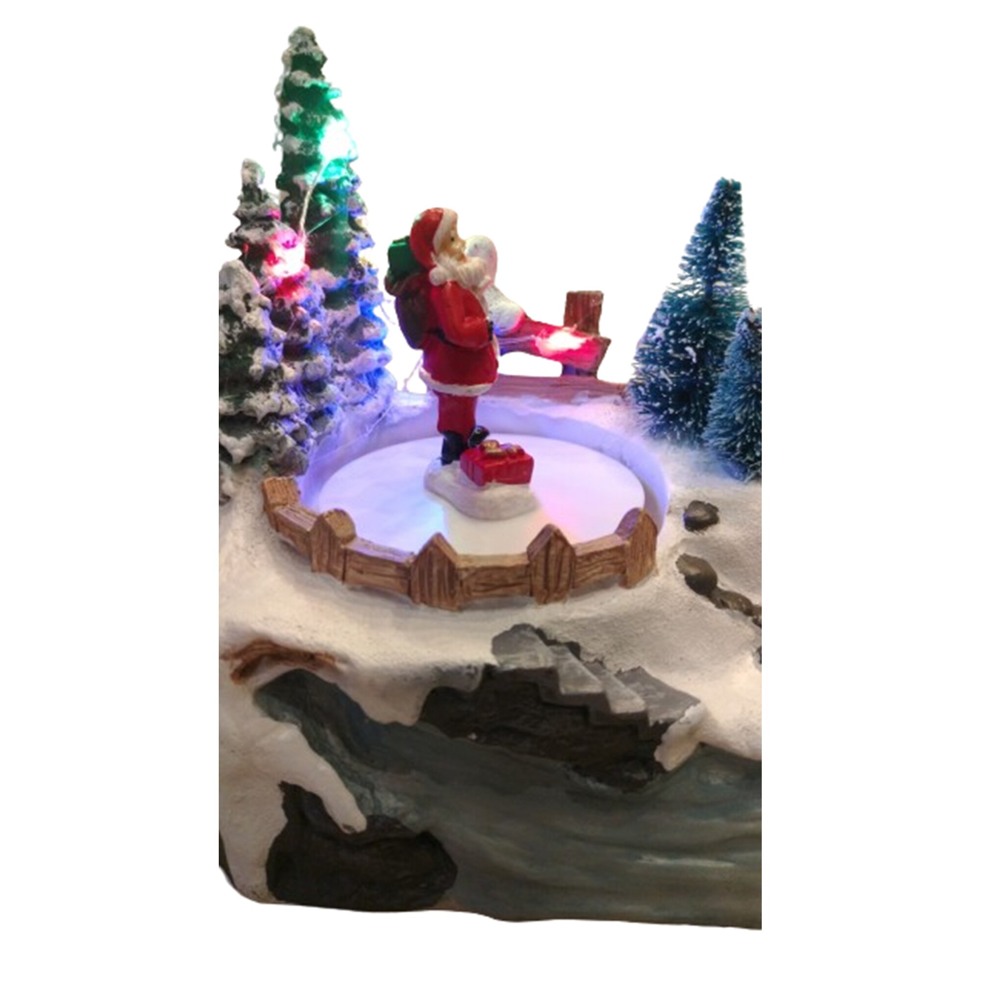 Decoratiune Ceramica cu Mos Craciun cu sacul in spate, Animata ...