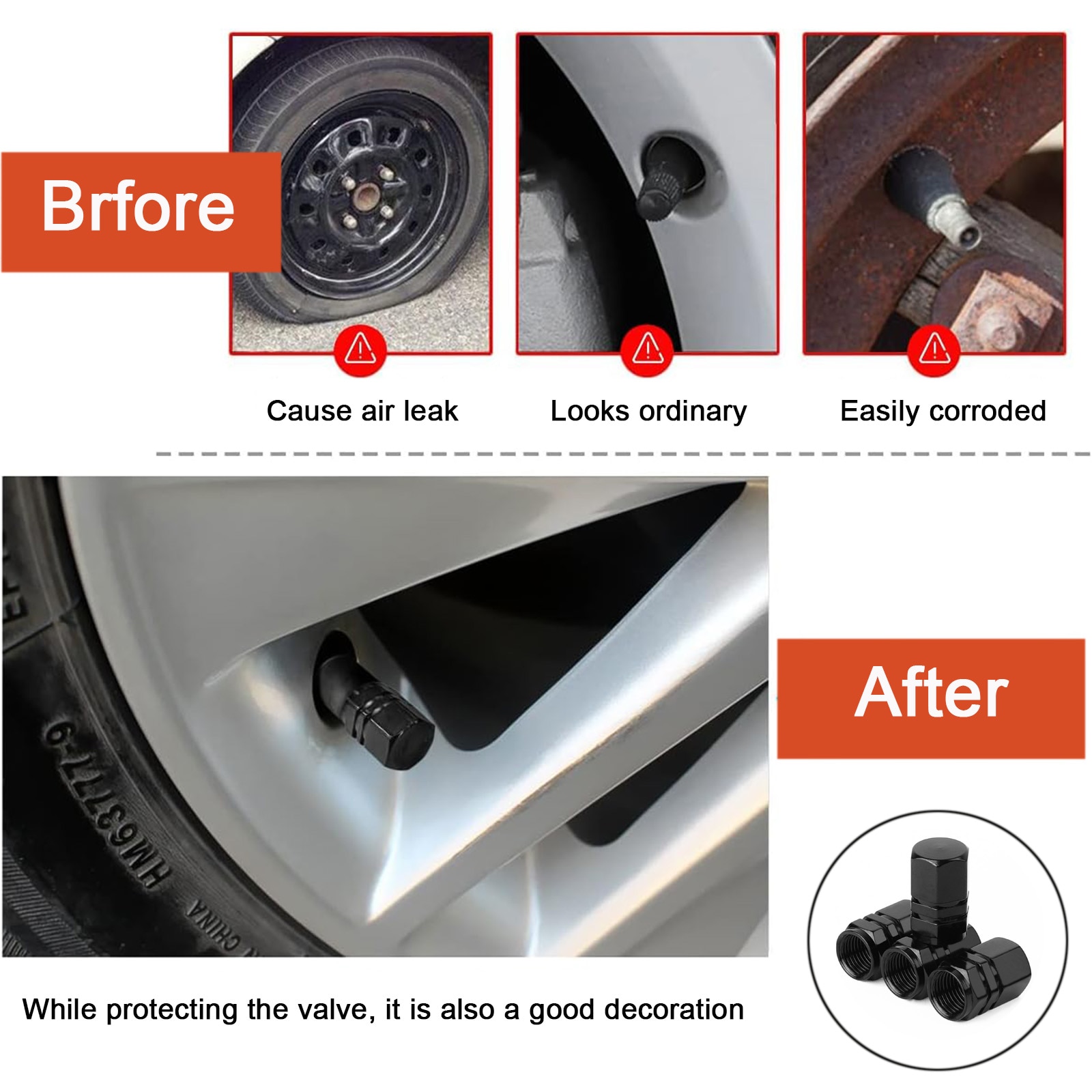 Capace prezoane, NUODWELL, 20 bucati, cu capac de supapa si clema, 17mm ...