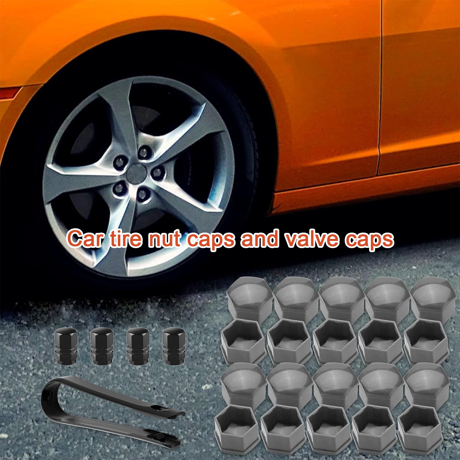 Capace prezoane, NUODWELL, 20 bucati, cu capac de supapa si clema, 17mm ...