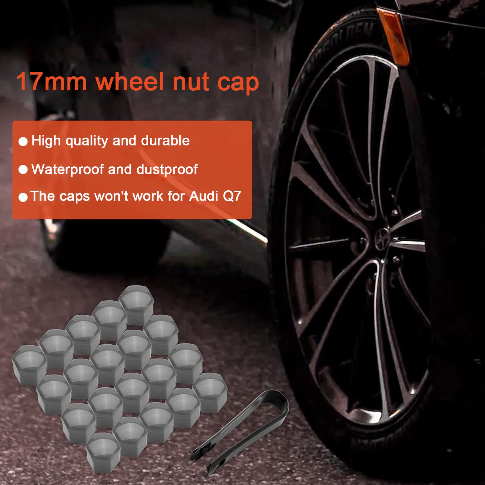 Capace prezoane, NUODWELL, 20 bucati, cu capac de supapa si clema, 17mm ...