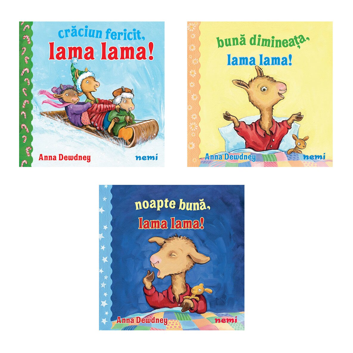 Pachet Lama Lama board books Cadoul de Craciun 3 volume, de Anna ...