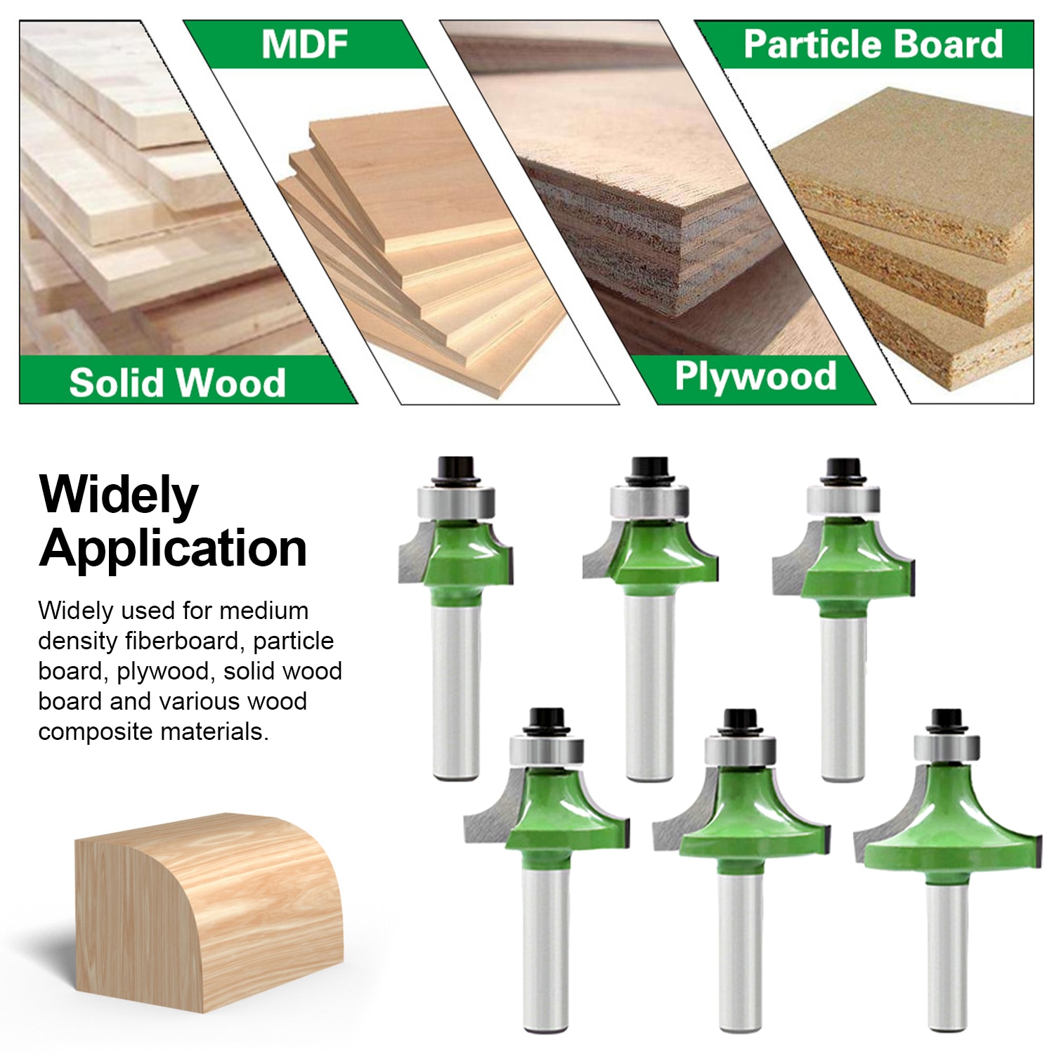 6 freze cu tija rotunda de 8 mm, ZPSNDP, verde, 260 g - eMAG.ro