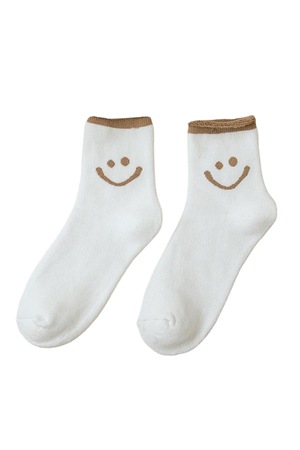 Sosete dama, model prietenos cu zambet, tematica I am friendly, marime 38 – 42, albe, EFAYN ...