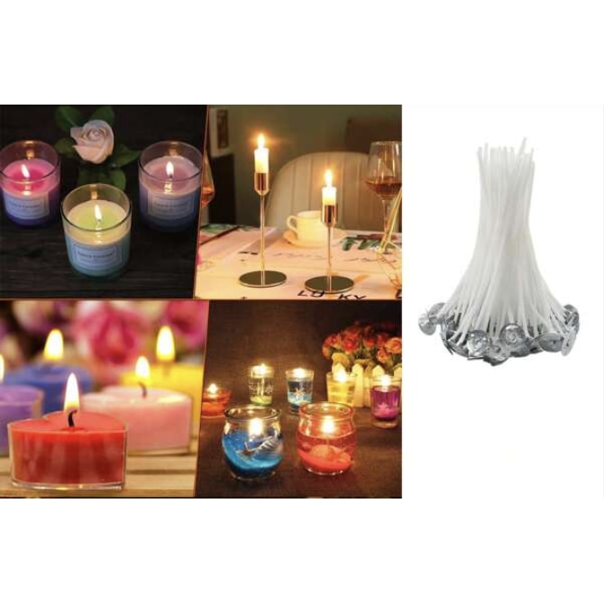 Set 10 bucati Fitil pentru Fabriecare Lumanari din Bumbac, 9 CM, Textil ...