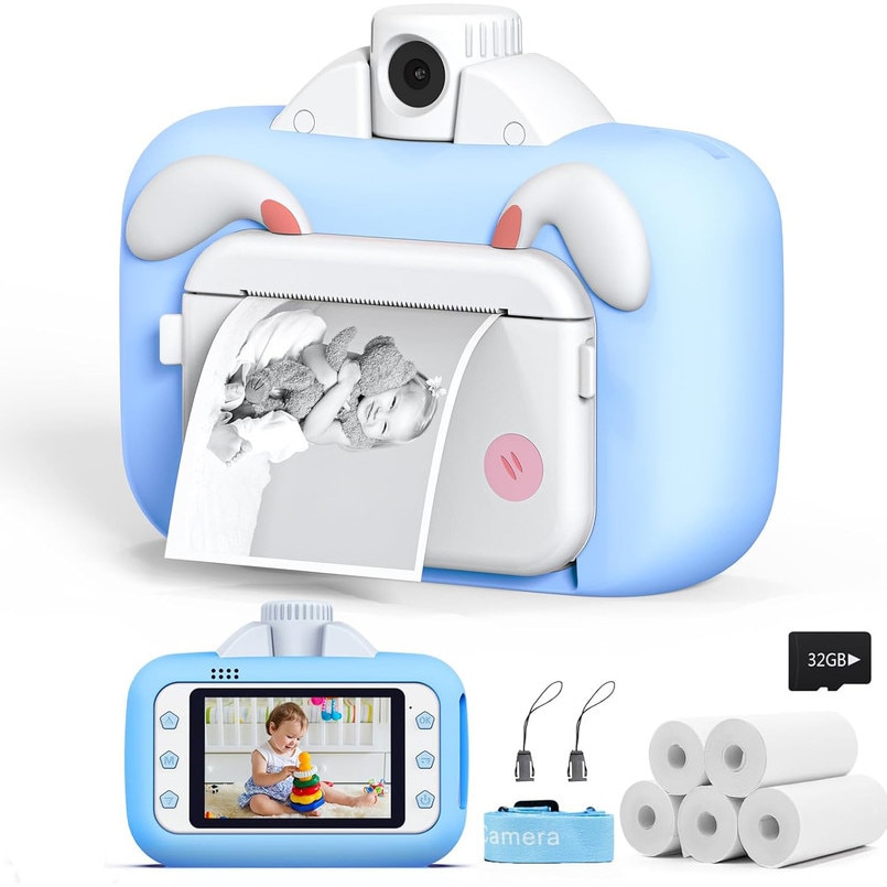 Camera pentru copii cu imprimare instantanee, WALALLA, 1080p ...