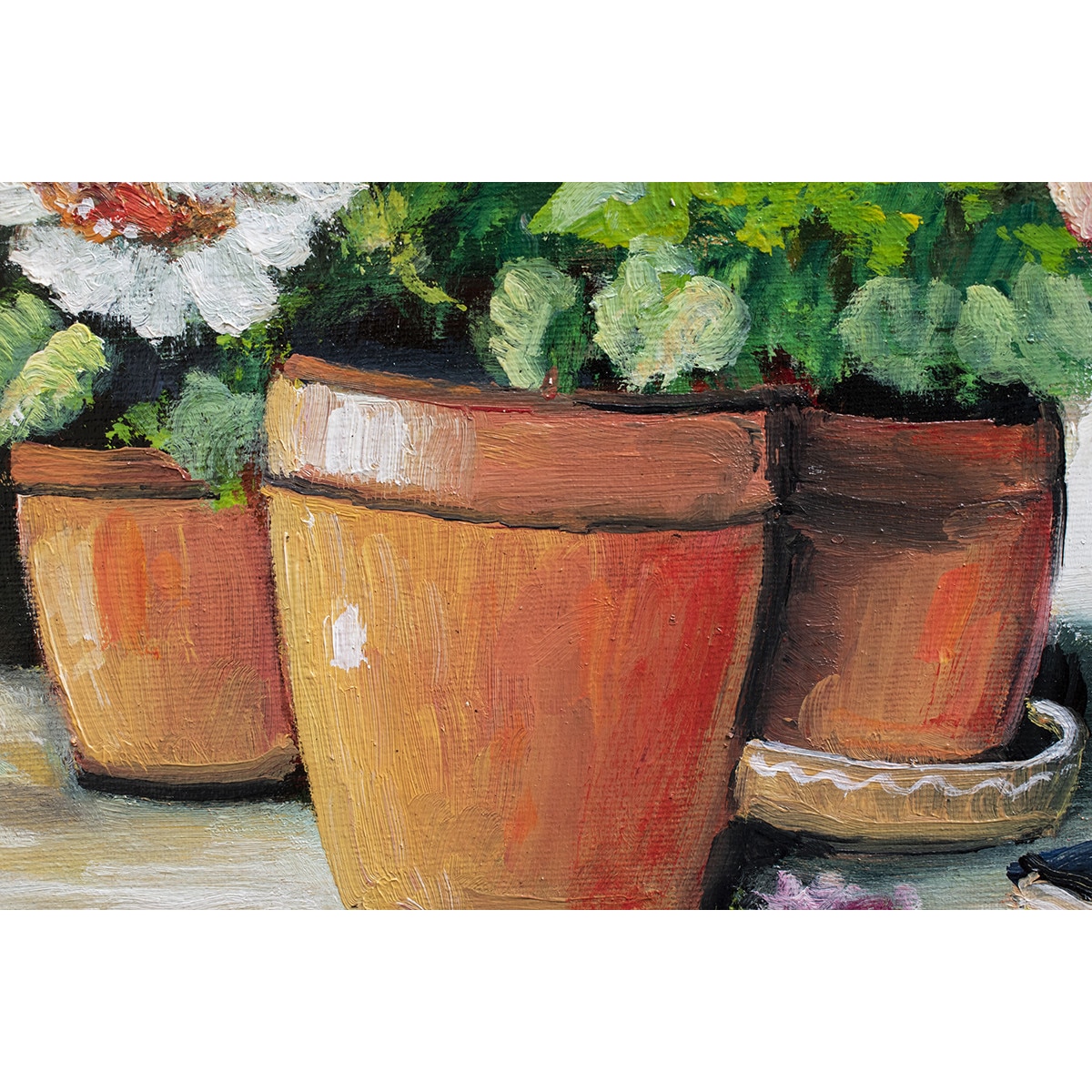 Tablou pictat manual living, dormitor, hol, Aranjament cu bujori si ...