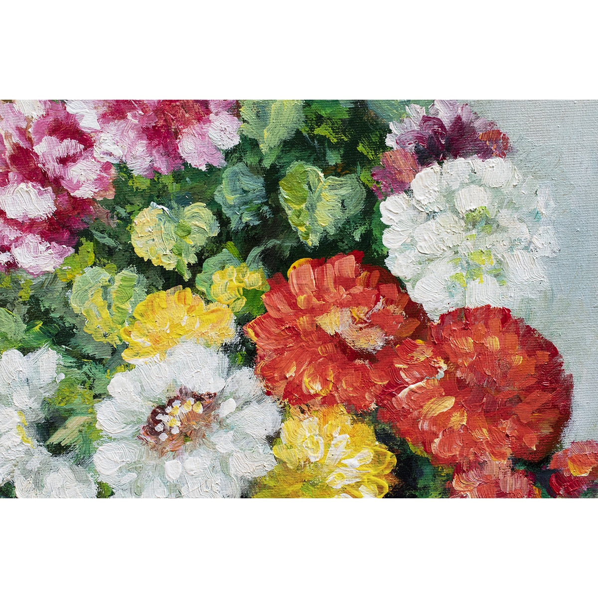 Tablou pictat manual living, dormitor, hol, Aranjament cu bujori si ...