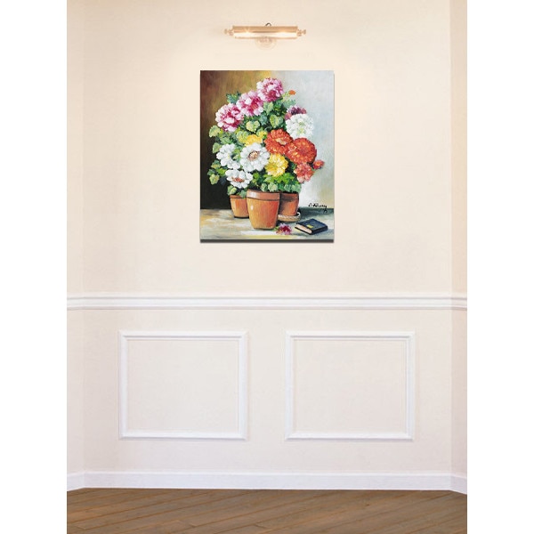 Tablou pictat manual living, dormitor, hol, Aranjament cu bujori si ...